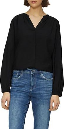 s.Oliver 2161029 Chemisier &agrave; Manches Longues, Noir, 40 Femmes