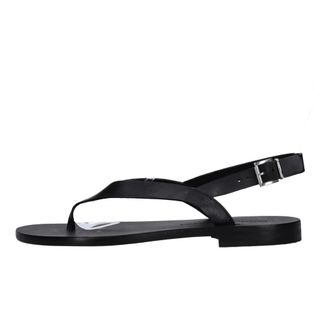 Liviana Conti Leder-Sandalen mit flachem Absatz - - Shoes - Damen - Schwarzk - 36 EU