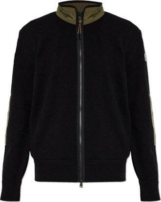 Moncler Homme, Pulls, Noir, Taille: XL Cardigan Zipp&eacute; Col Montant