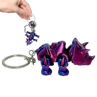 Generic Dragon Figurines Toys - Sculpture de dragon porte-clés - Tricératops imprimés en avec articulations articulées pour chambre à coucher, salon, chambre 