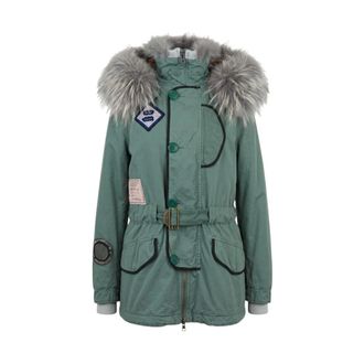 Mr & Mrs Italy Parka doubl&eacute;e de fourrure de renard - Femme - Manteaux - Vert - Taille: 38 FR
