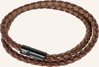 Tateossian Tateossian Armband Aus &Ouml;ko-Leder Mit Aluminiumverschluss braun
