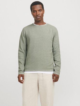 Jack & Jones Rundhalspullover JJEGEORGE KNIT CREW NECK NOOS mit Strick Optik