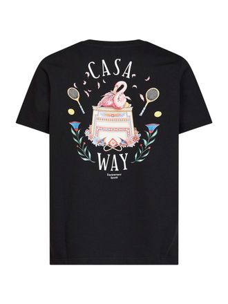 Casablanca Mens T-Shirt Casa Way Black Organic Cotton T-Shirts And Polos