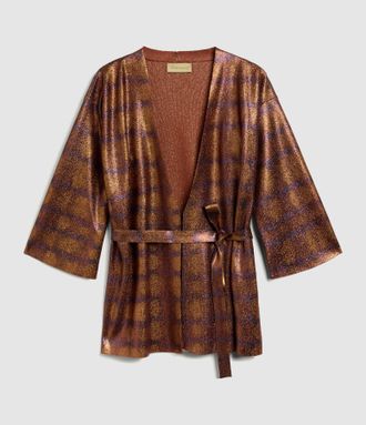Momoni Kimono Chama Knitwear Bruciato Viola