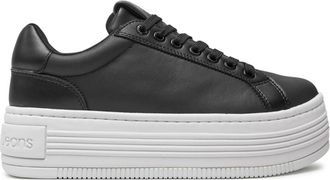 Calvin Klein Damen Plateau Sneaker Bold aus Leder, Schwarz (Black/Bright White), 40