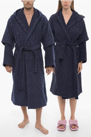 Off-white Bathrobe With All-Over Logo And Belt size L/XL