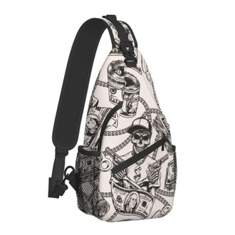 AOOEDM Sling-Rucksack für Damen und Herren, Reisen, Wandern, Tagesrucksack, Mafia und Geld, Umhängetasche, lässige Sling-Taschen im Freien