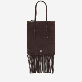 Pinko Sac shopping en daim Pinko avec franges