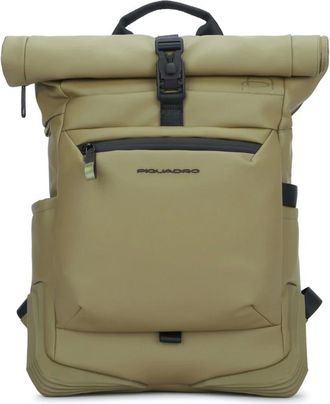 Piquadro unisex, Sacs, Vert, Taille: ONE Size Corner 2.0 Roll-Top Backpack