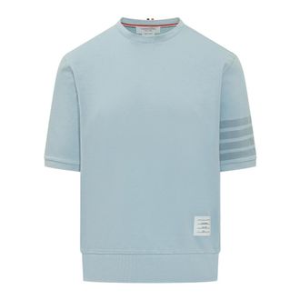 Thom Browne Homme, Tops, Bleu, Taille: 2XL T-shirt 4-Bar en jersey de coton