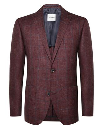 Roy Robson Sakko aus einem Schurwolle-Mix mit Fensterkaromuster, Regular Fit in