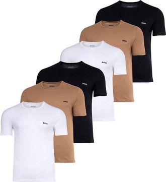 BOSS T-Shirt Herren T-Shirt 6er Pack Baumwolle (Packung, 6er Pack)