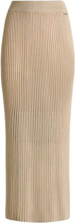 Kiton Femme, Jupes, Beige, Taille: 42 FR Jupe Crayon en Laine Beige Neutre