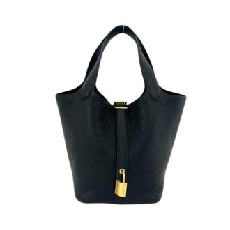 Herm&egrave;s Pre-owned Picotin Lock PM Taurillon Clemence Handbag - Femme - Pre-owned - Noir - Taille: ONE Size