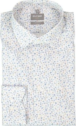 Olymp Herren Hemd blau gemustert Comfort Fit