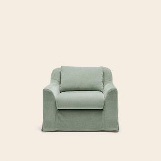 Madura Fauteuil Claribel Chenille vert de gris - VERT