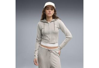 Puma Hoodie Essentials Slim Gerippte Kapuzenjacke Damen