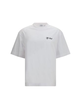Off-white Mens T-Shirt Script Skate White Cotton T-Shirts And Polos