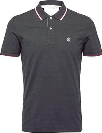 Selected Polo pour homme coupe droite -, Gris, L