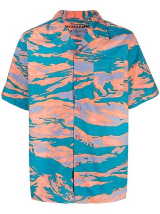 maharishi Hemd mit grafischem Print - Orange