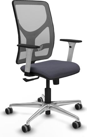 Piqueras y Crespo B&uuml;rostuhl, Grau mit wei&szlig;en und schwarzen Armlehnen, h&ouml;henverstellbare Lendenwirbelst&uuml;tze, ausgestattet mit 3 Positionen und Schneideschaum, Grau/Dunke
