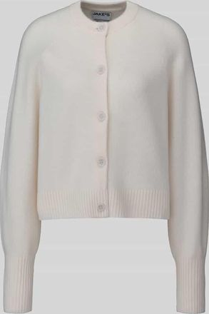 Jake*s Casual Strickjacke aus reiner Wolle mit Label-Detail