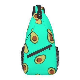 AOOEDM Anti-Diebstahl-Umhängetasche, für Avocado-Wiederholungsmuster, Mintgrün, Schulter-Crossbody-Rucksack, wasserdichte Brusttasche, Leichter, lässiger Tag