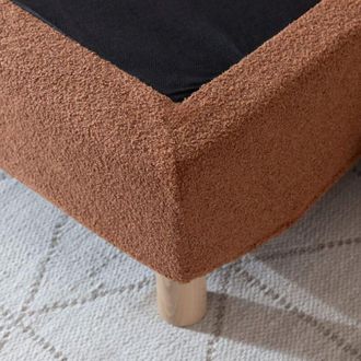 TERRE DE NUIT Cache-sommier bouclette int&eacute;gral terracotta 180x200 - Boucletta