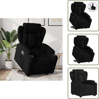 vidaXL Relaxsessel mit Aufstehhilfe Schwarz Stoff - Relaxsessel - Fernsehsessel - TV-Sessel - Elektrischer Lift - Aufstehhilfe - The Living Store