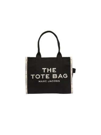Marc Jacobs Logo-Print Cotton Tote Bag - Black