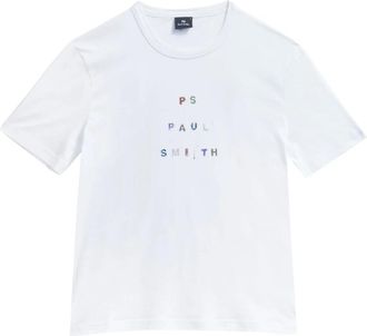 Paul Smith Homme, Tops, Blanc, Taille: 2XL T-Shirt Logo Tipografico