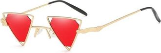 Generic Lunettes de soleil Triangle personnalit&eacute; femme f&ecirc;te lunettes de soleil dr&ocirc;les(Red)