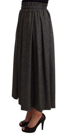 Dolce & Gabbana Womens Gray Wool High Waist A-Line Piece Skirt