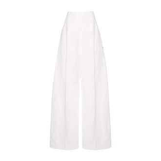 Sportmax Weite Hosen mit Strassdetails - - Trousers - Damen - Wei&szlig; - XS