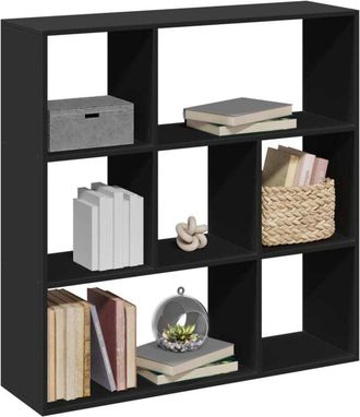 vidaXL Raumteiler-B&uuml;cherregal Schwarz 102x29x103,5 cm Holzwerkstoff Vidaxl