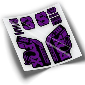 Generico Ref: VP433 Aufkleber, kompatibel mit Fox-38 KASHIMA 2021-2024 MTB, Sticker, Aufkleber, Aufkleber für Mountainbikes (Violett)