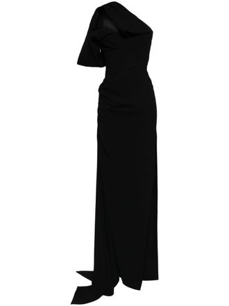 Maticevski robe longue une épaule - Noir
