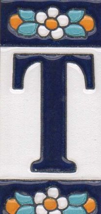 Generic Hausnummern und Buchstaben aus Keramik, blaues Blumenmuster, Gr&ouml;&szlig;e: 7,5 cm x 3,5 cm