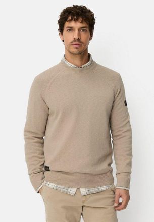 Camel Active Strickpullover mit Rundhalsausschnitt Langarm Markenlogo
