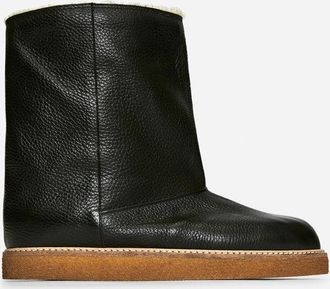 Arket Gef&uuml;tterter Lederstiefel -Schwarz