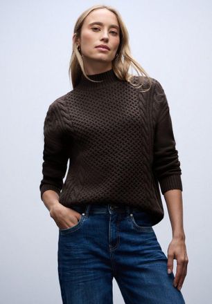 Street One Stehkragenpullover mit Strickmuster