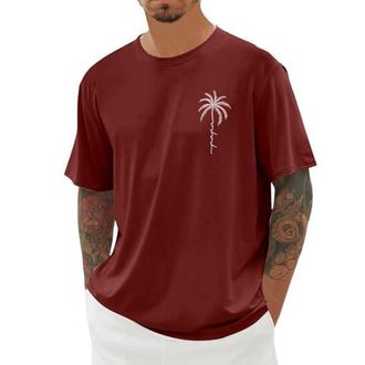 Generic T-shirt d&eacute;t&eacute; pour homme - Col rond - Manches courtes - Avec imprim&eacute; ville - Chemises basiques - Chemises d&eacute;contract&eacute;es - T-shirts de sport, Bordeaux, 