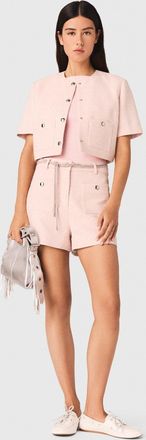 Maje Tweed-jacke Mit Kurzen &Auml;rmeln - Rosa - Maje