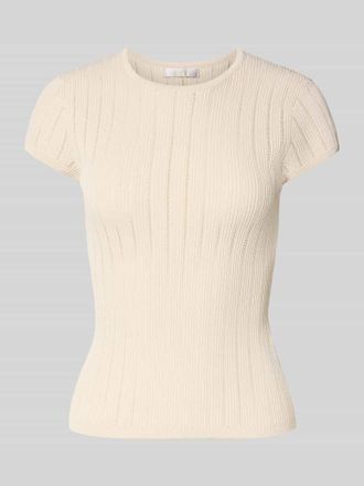 Guess T-Shirt in Pointelle-Optik mit Rundhalsausschnitt