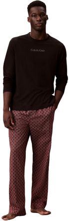 Calvin Klein Herren Pyjama-Set Tee Pant Lang, Mehrfarbig (Black Top W/Bijou Modern Bijou Mo), L