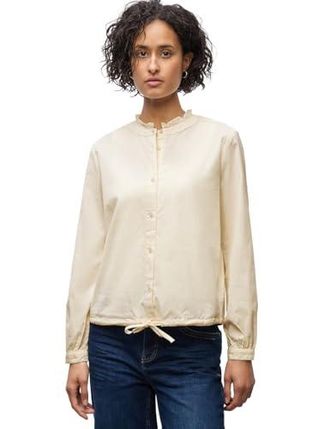 Street One 3412230 Chemisier en Velours c&ocirc;tel&eacute; avec Cordon de Serrage, Beige Doux, 44 Femmes