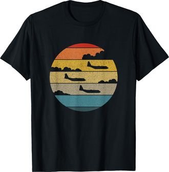The Salty Veteran C-130 Hercules Retro Sonnenuntergang Flugzeug Fliegen C130 T-Shirt
