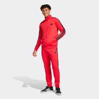adidas Trainingsanzug ADIDAS SPORTSWEAR M 3S TR TT TS, Herren, Gr. XXL, rot (pure ruby), Interlock, Obermaterial: 100% Polyester, Sportanz&uuml;ge Trainingsanzug,