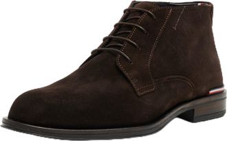 Tommy Hilfiger Herren Low Boot Stiefel Suede mit Schnürsenkeln, Braun (Dark Coffee), 40
